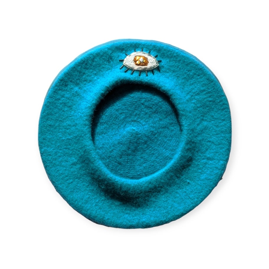 Eye Beret (Turquoise) | Maklouf Designs